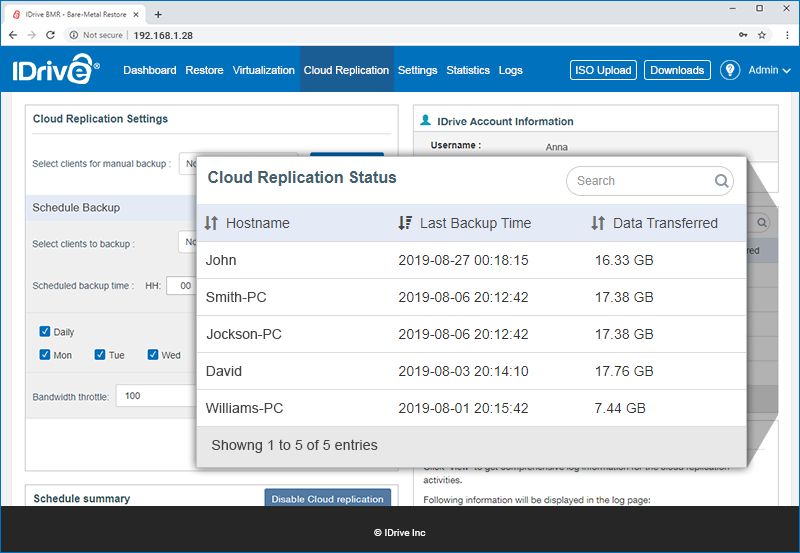 IDrive® BMR - FAQs on transfer of backups from BMR server to cloud