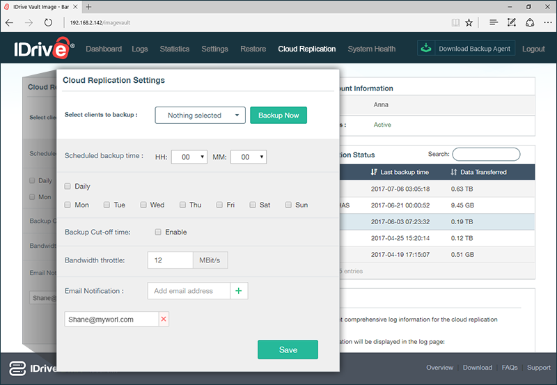 IDrive® BMR - Centralized Web Console