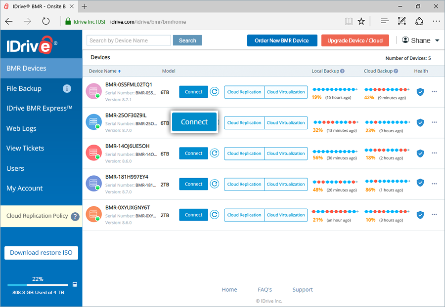 FAQs on IDrive® BMR web console