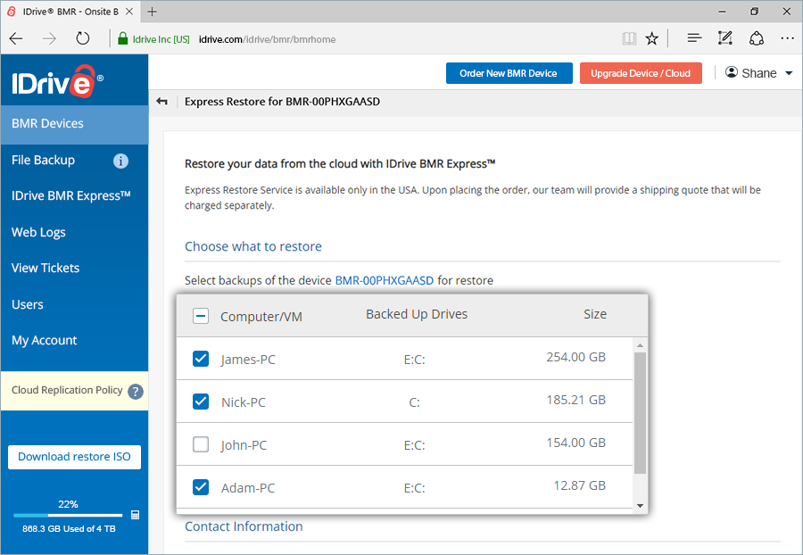 FAQs on IDrive® BMR web console