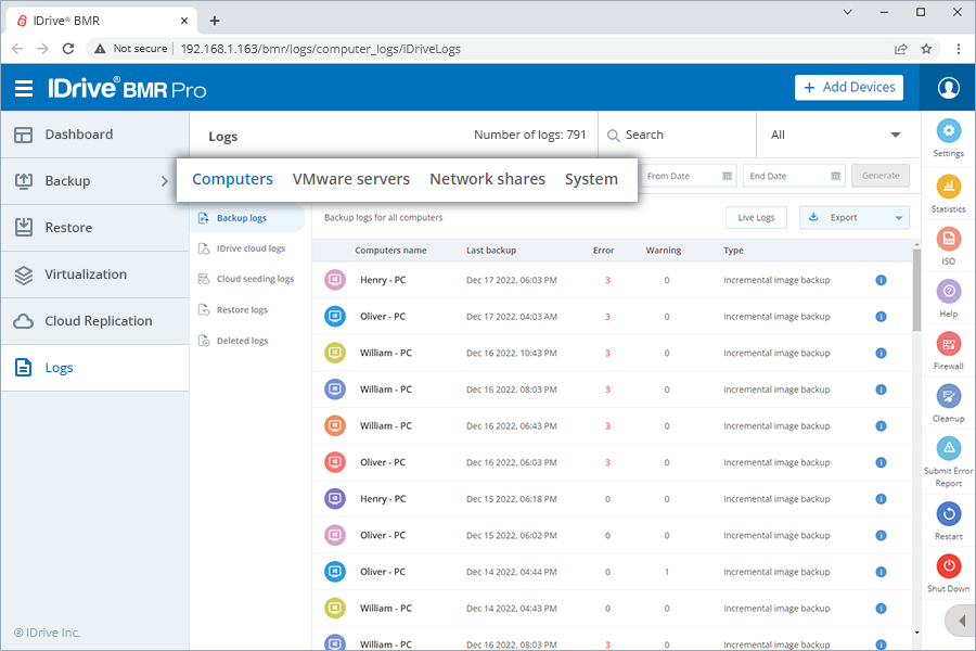 IDrive® BMR best practices for backup and recovery