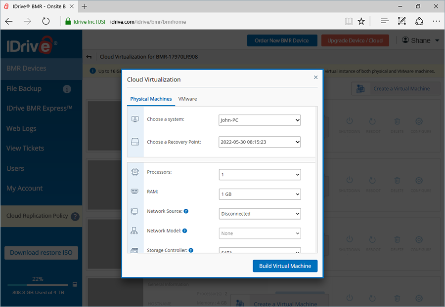 FAQs on IDrive® BMR web console