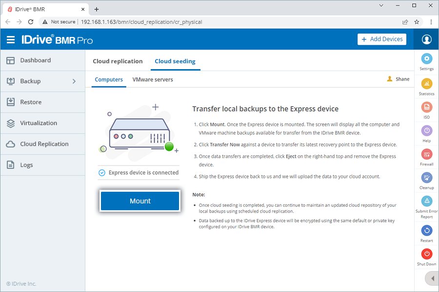 FAQs on IDrive® BMR cloud seeding
