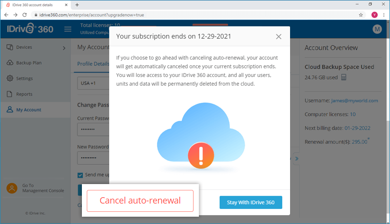 Frequently asked questions - IDrive® 360 Account Management