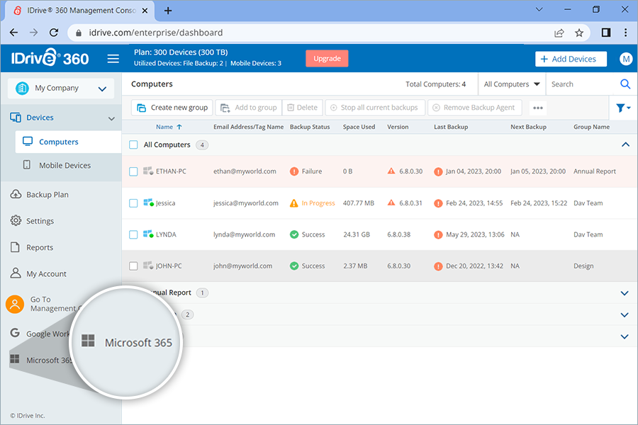 FAQs on online backup via IDrive® 360 Microsoft 365 Backup