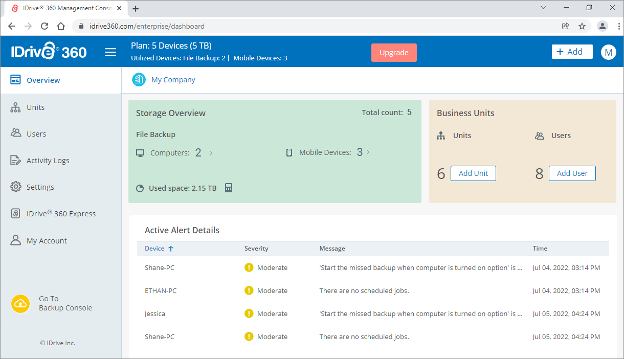 EndPoint backup for Businesses - IDrive® 360
