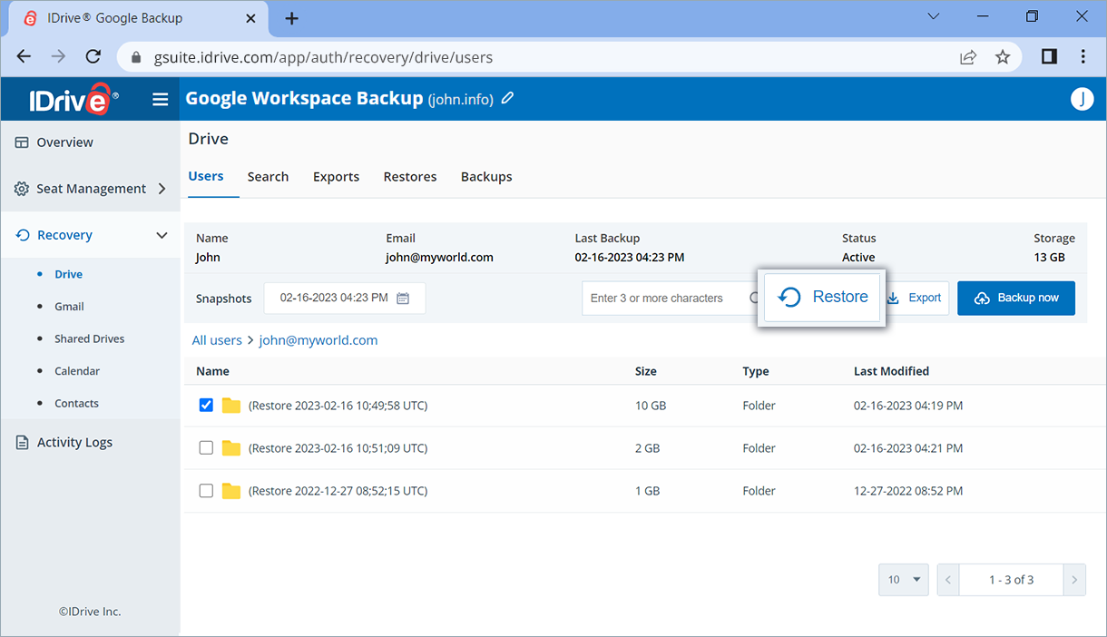 Cloud Backup for your Google Workspace data - IDrive®