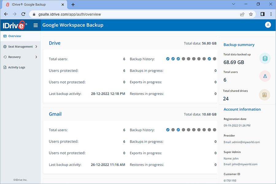FAQs on online backup via IDrive® Google Workspace Backup