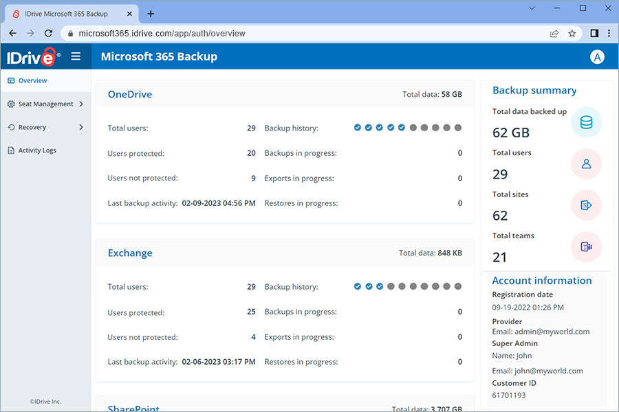 FAQs on online backup via IDrive® Microsoft 365 Backup