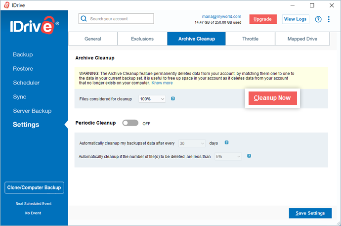 FAQs on online backup via IDrive® Windows application