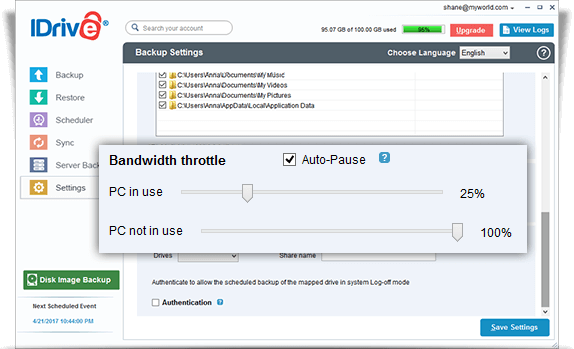 FAQs on online backup via IDrive® Windows application