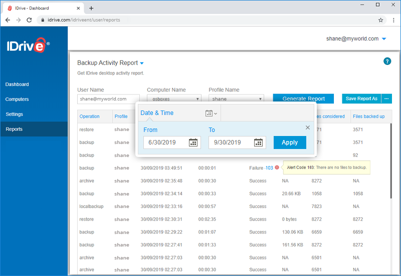 Answers for frequently asked questions on Dashboard – IDrive®