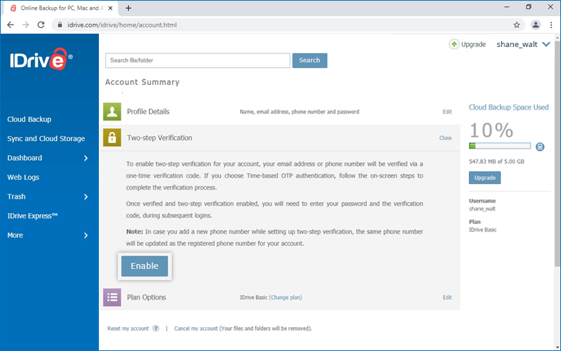 How to access, upload, sync files via IDrive web interface
