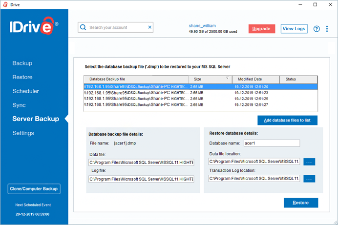 FAQs on MS SQL Server backup – IDrive®