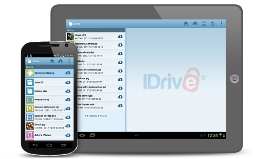 Backup, access, and share via iOS, Android and Windows Phone – IDrive®