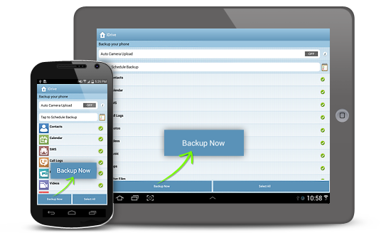 Backup, access, and share via iOS, Android and Windows Phone – IDrive®