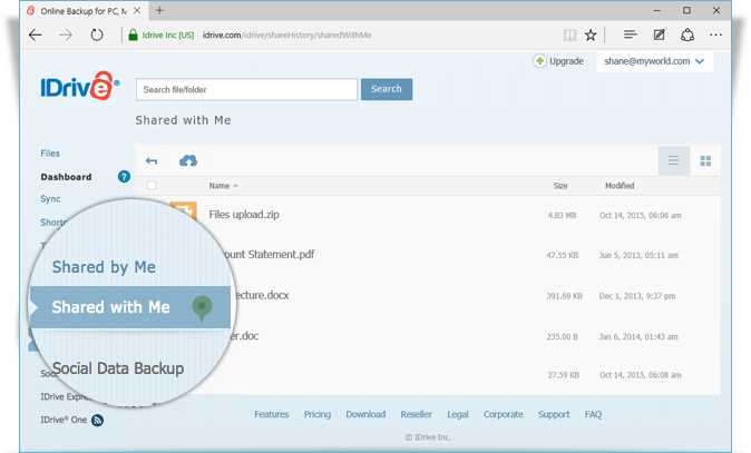 Questions on file sharing, and managing shared files via IDrive® web ...