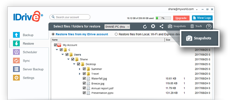 IDrive® Snapshots - Protect your data against ransomware!