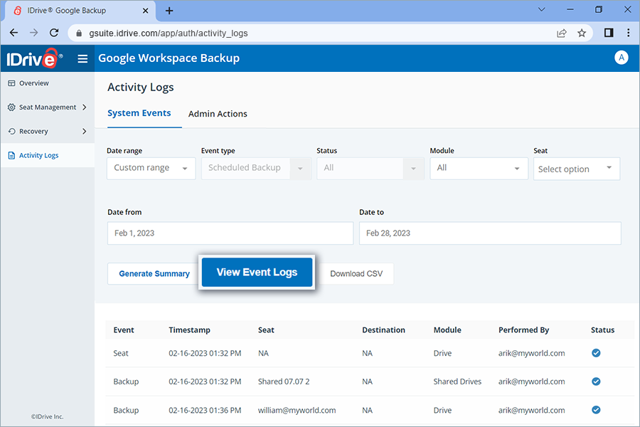FAQs on online backup via IDrive® Google Workspace Backup