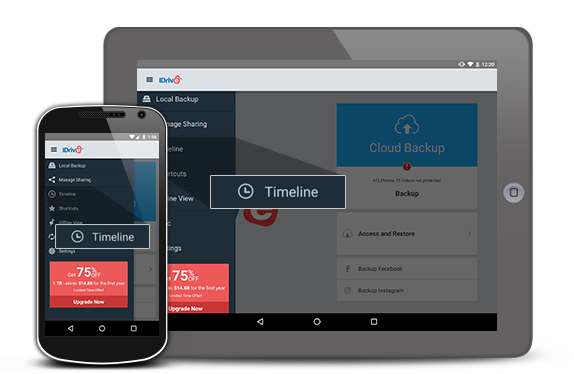 Backup, access, and share via iOS, Android and Windows Phone – IDrive®
