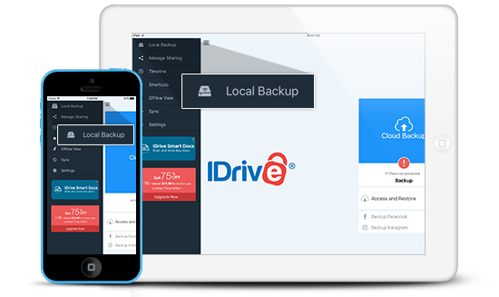 Backup, access, and share via iOS, Android and Windows Phone – IDrive®