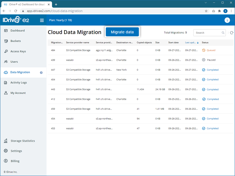 FAQs about IDrive® e2 Cloud data migration