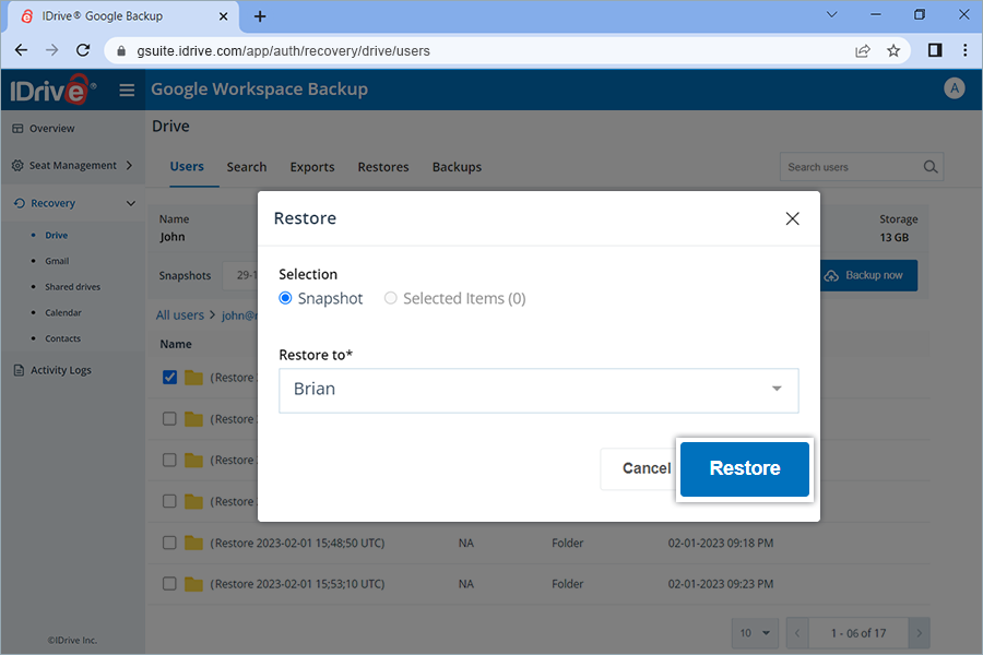 FAQs on online backup via IDrive® Google Workspace Backup